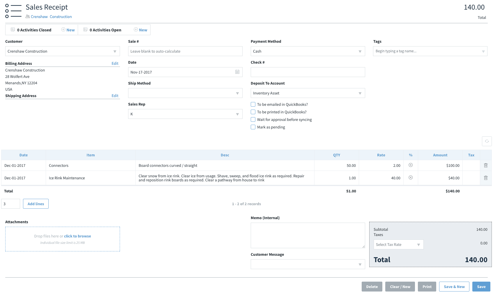 How To Create A Sales Receipt In QuickBooks Method CRM